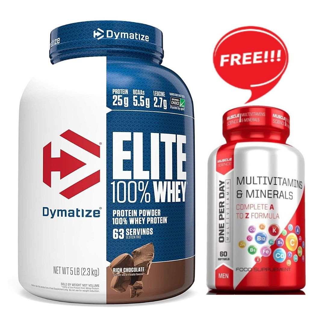 Buy Dymatize Elite 100% Whey Protein + Free Multivitamin