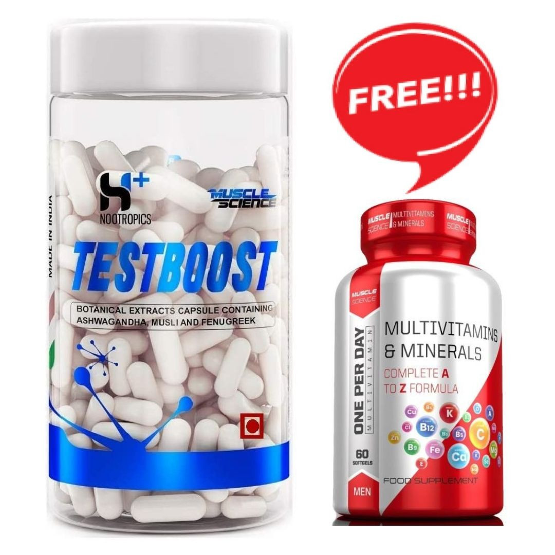 Buy Muscle Science TESTBOOST Testosterone Booster + Free