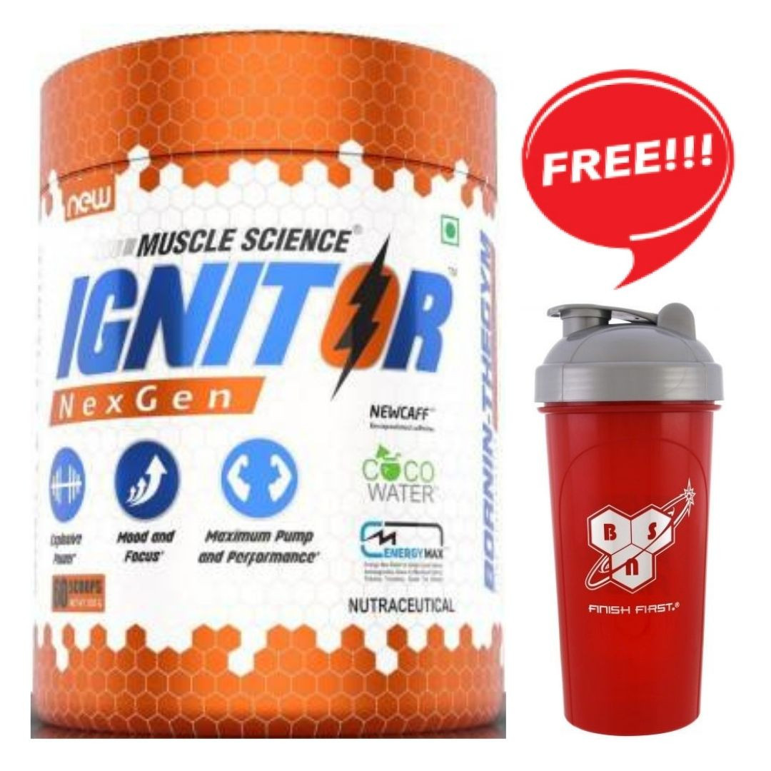 Buy Muscle Science Ignitor New Packing Pre-Workout + Free