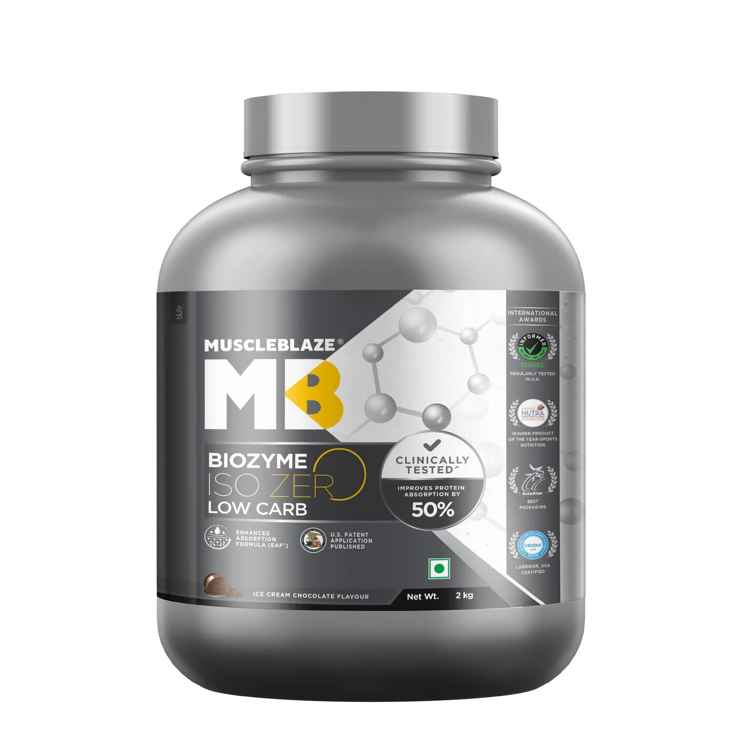 Buy MuscleBlaze Biozyme Iso-Zero Low Carb Whey Isolate